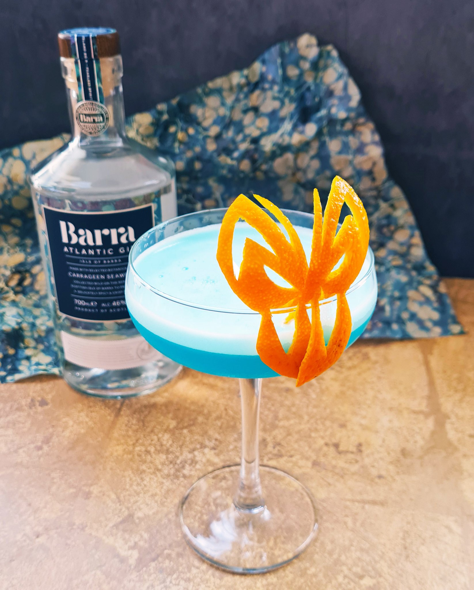 Blue Gin Sour – made with Barra Atlantic Gin – Glasgow Foodelicious